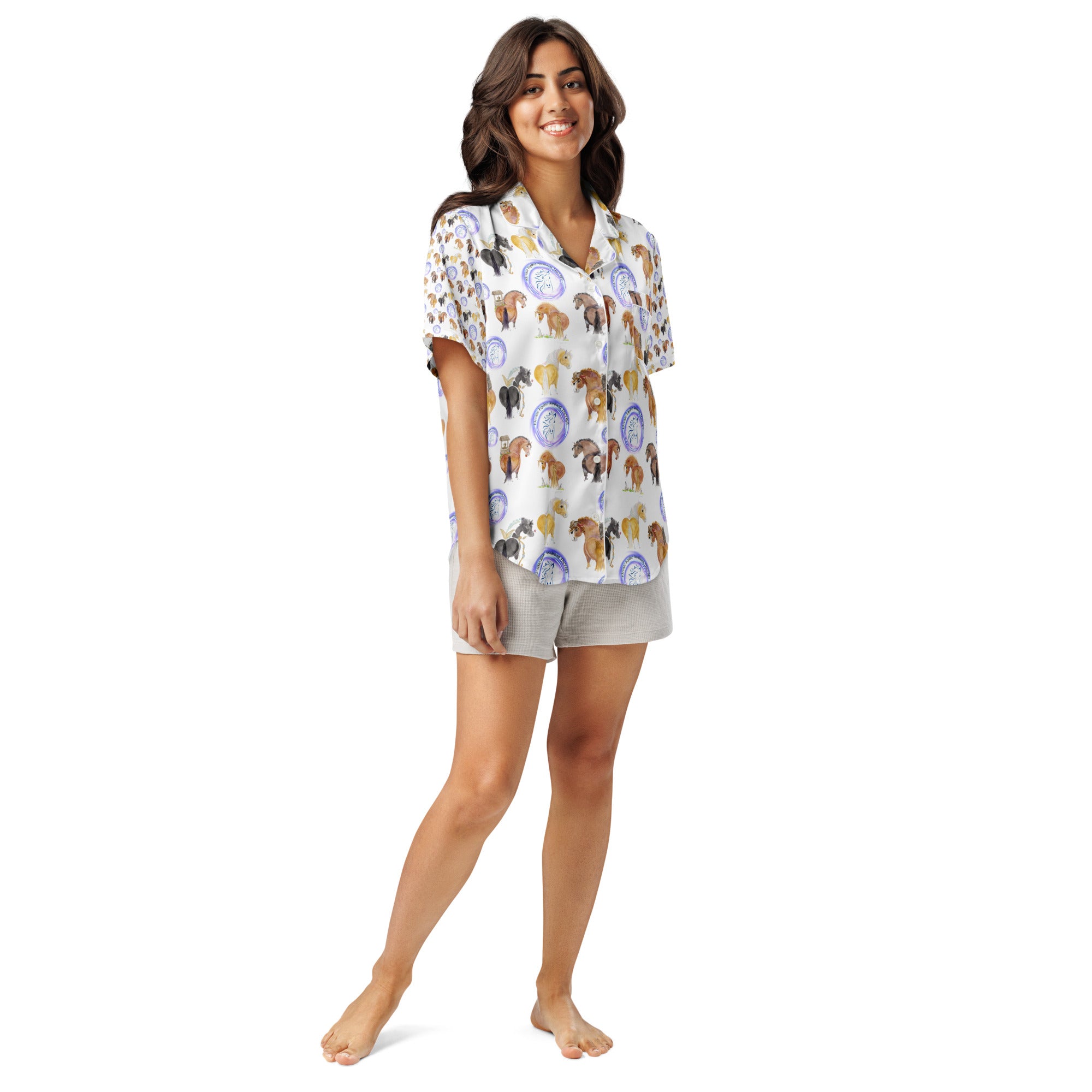 Adorable Elevate Equine Herd All-over print women’s short sleeve pajam ...